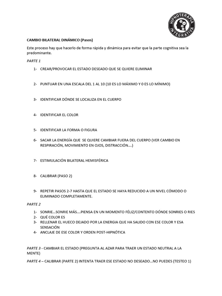 CAMBIO BILATERAL DINÁMICO Pasos | PDF