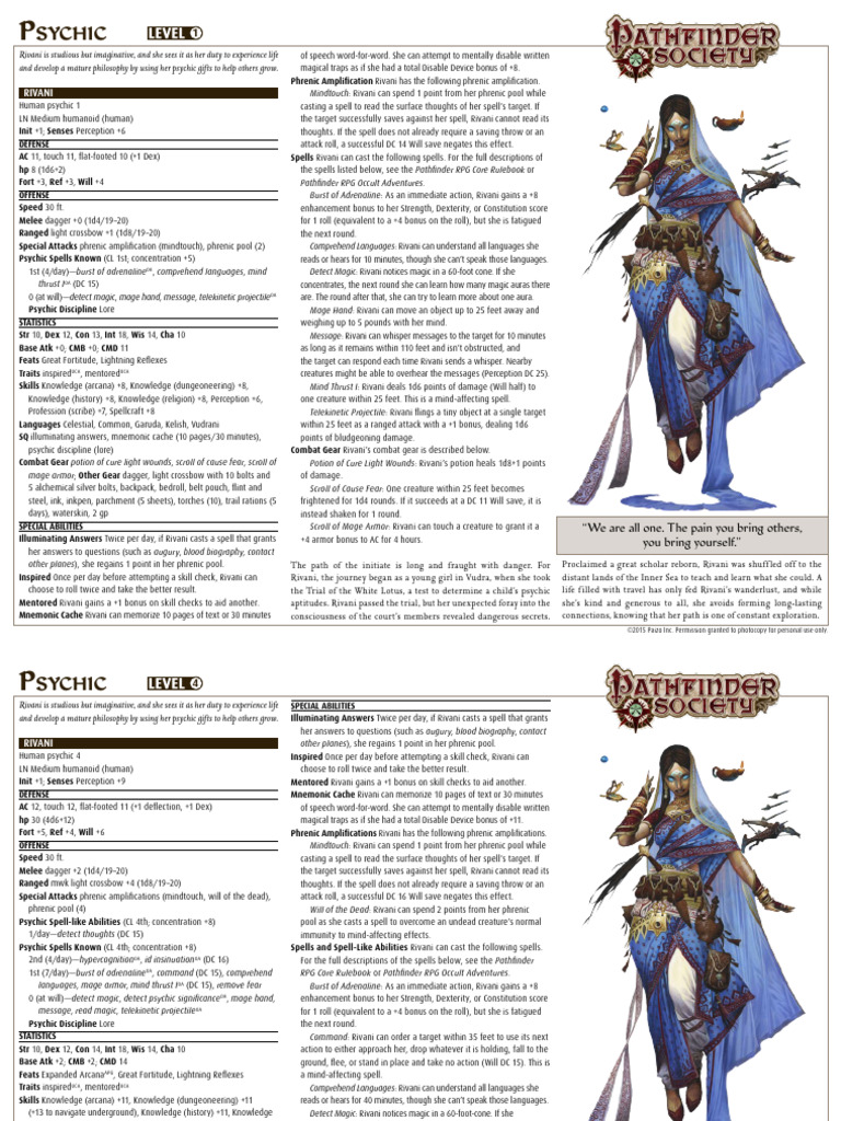 Psychic - All Levels | PDF