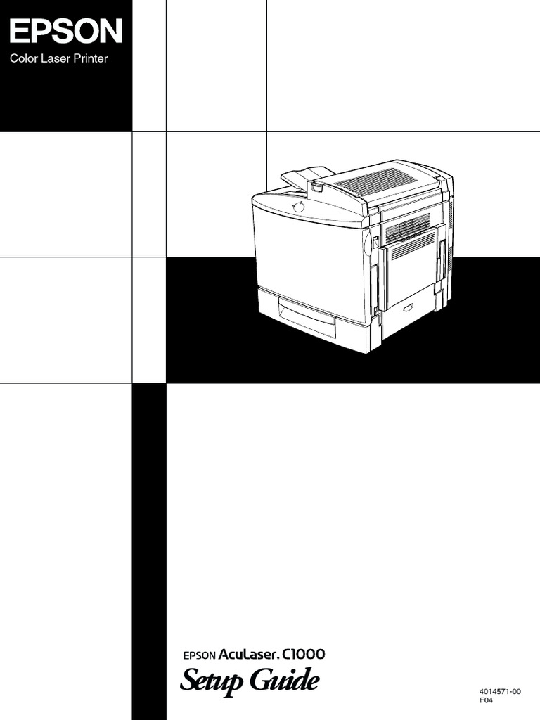 Epson Aculaser c1000 Setup Guide | PDF | Usb | Electrical Connector