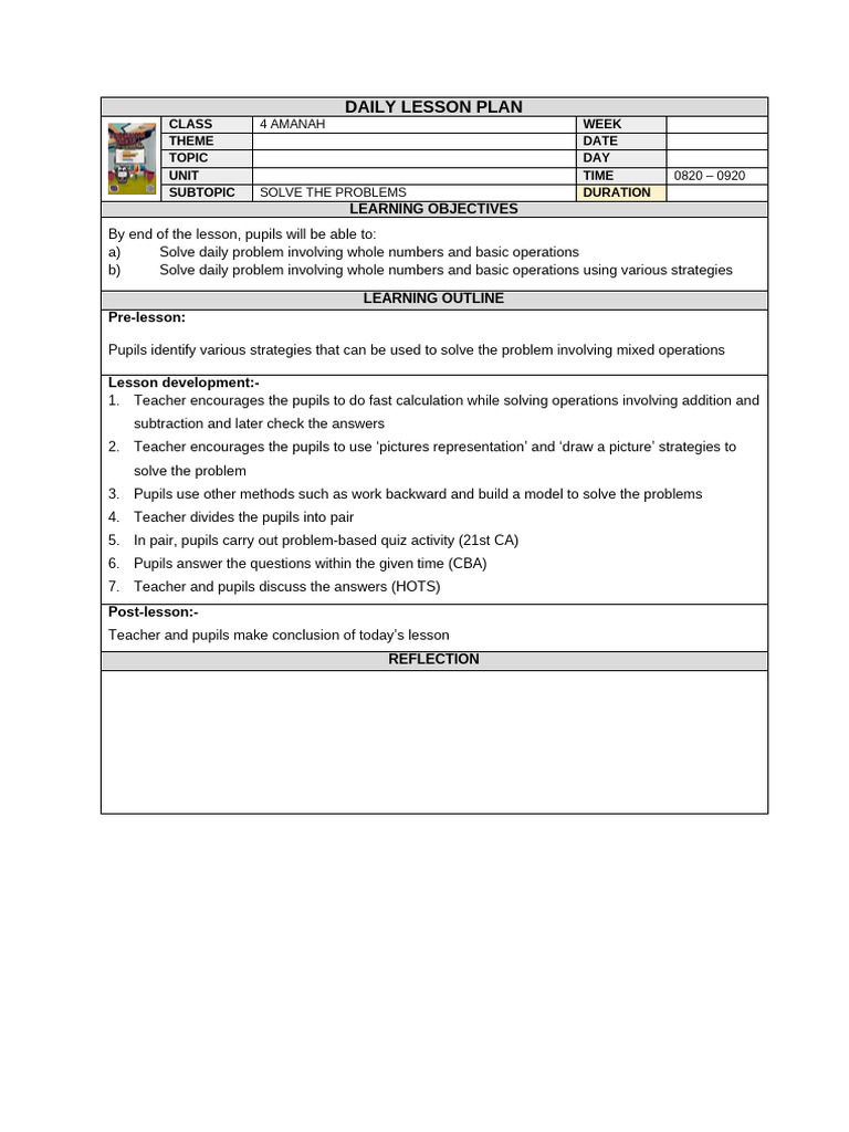 Daily Lesson Plan: Learning Objectives | PDF | Career & Growth