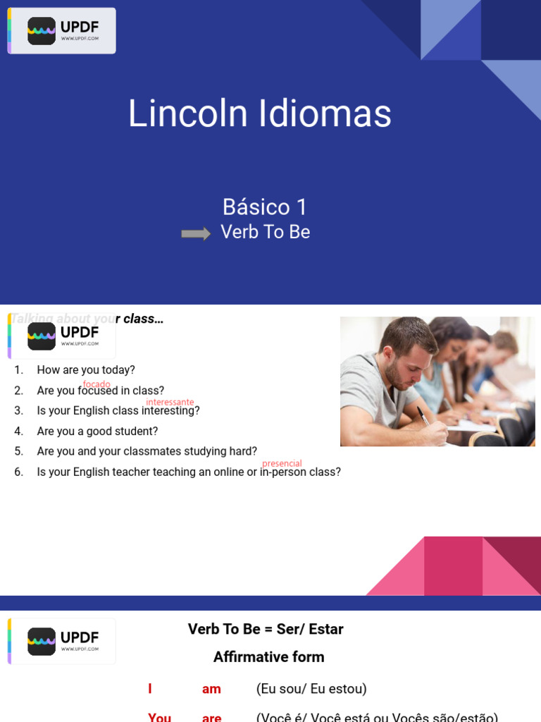 Learn Verb To Be in English | PDF | Linguistic Morphology | Language ...