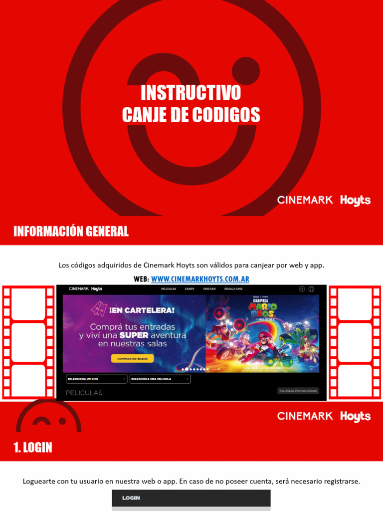 HOYTS - Instructivo Codigos | PDF