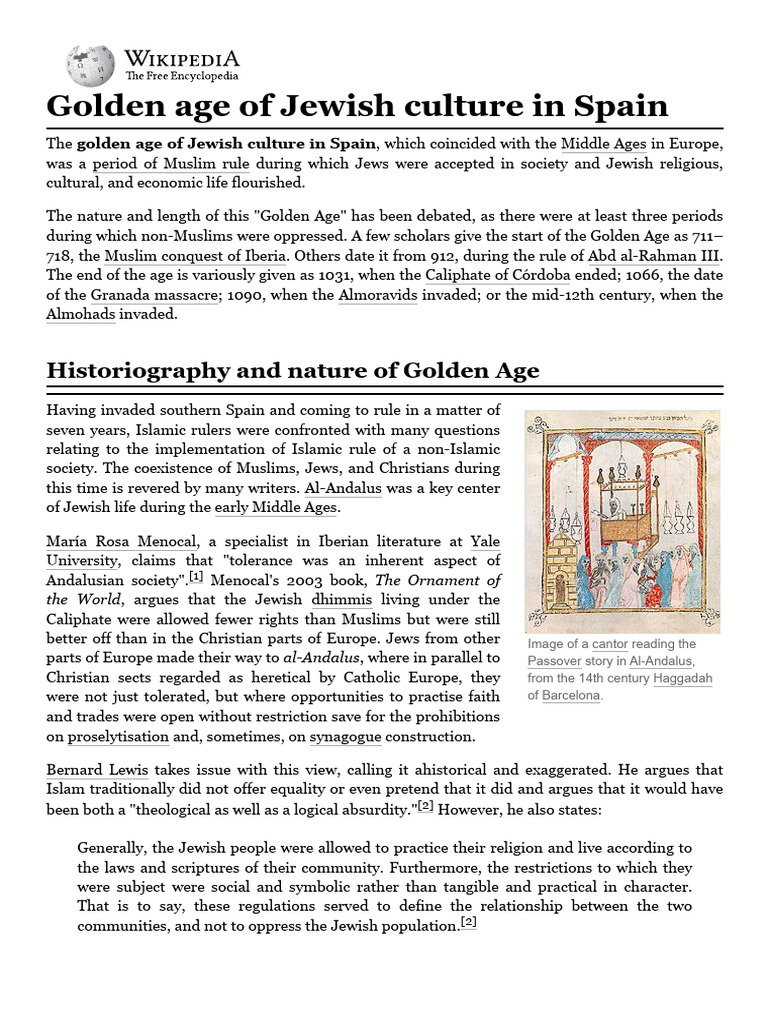 Golden Age of Jewish Culture in Spain - Wikipedia | PDF | Jews And ...