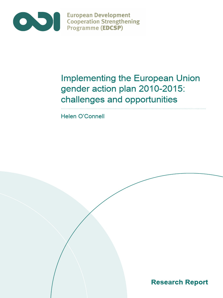 European Union Implementation of Gneder Action Plan | PDF | Millennium ...