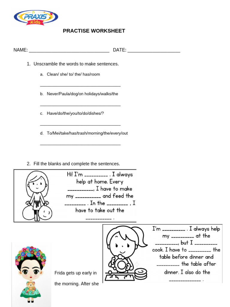 PRACTISE WORKSHEET ISABELLA | PDF