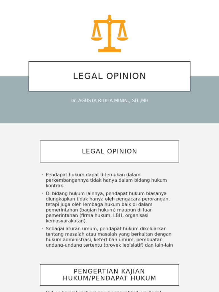 Legal Opini, Pengertian Dan Ruang Lingkup | PDF