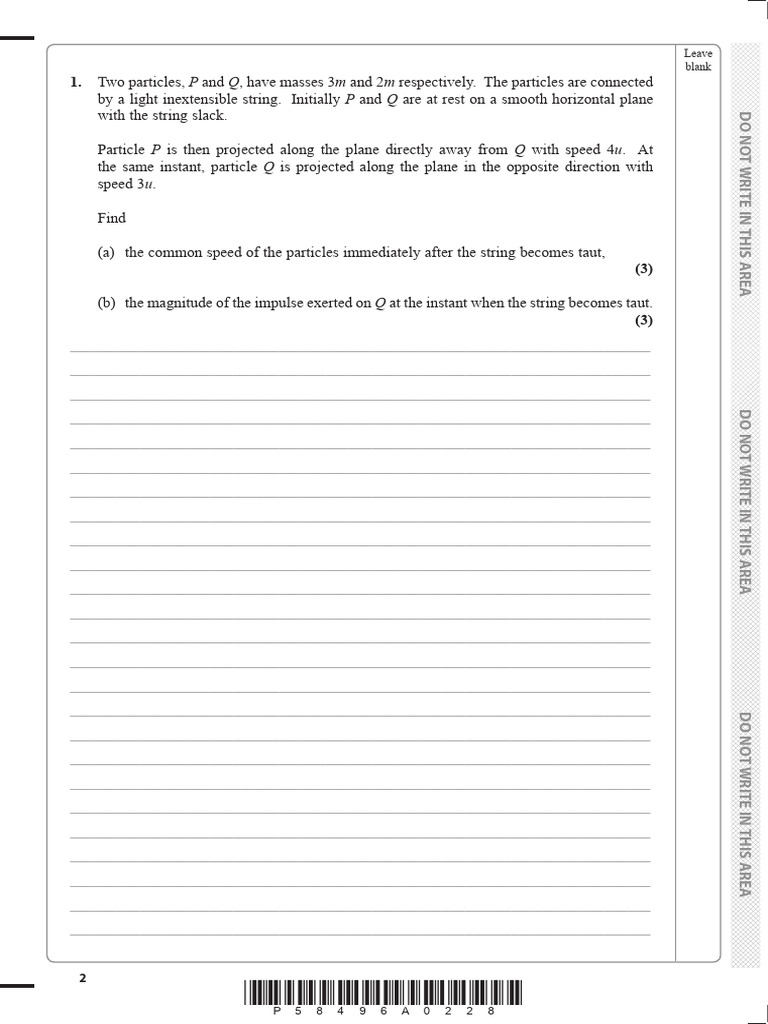 M1 Impulse QP | PDF | Collision | Mass