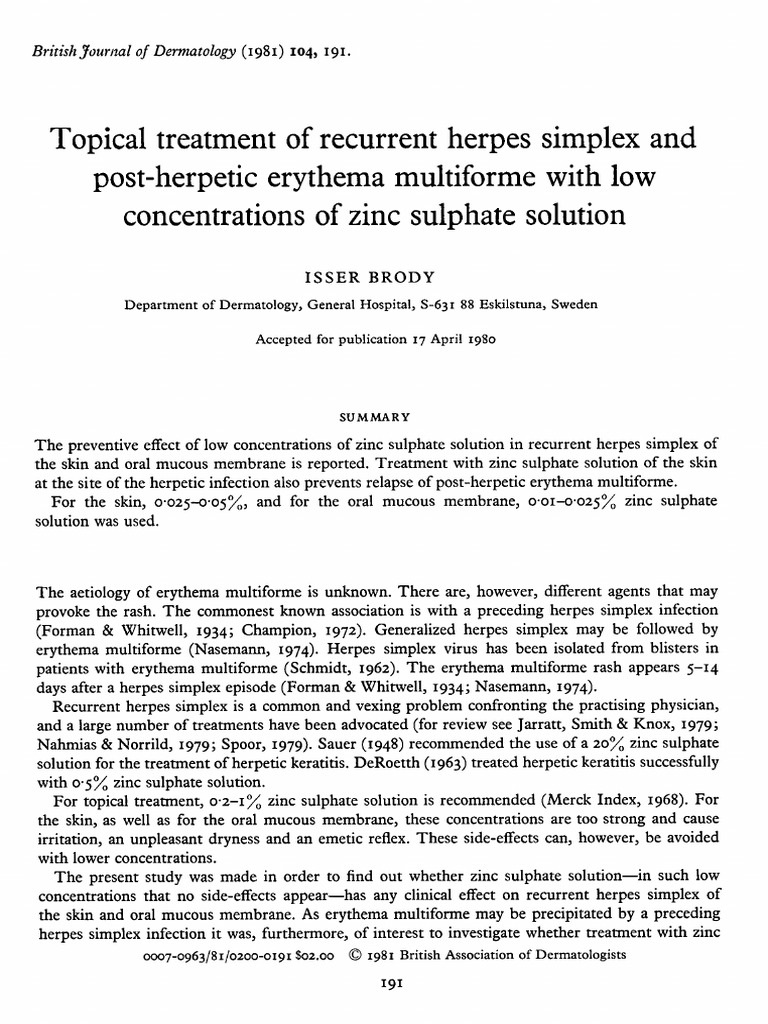 Concentrations of Zinc Sulphate Solution 1981 | PDF | Microbiology ...