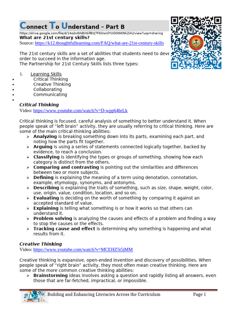 Ed 3110 Unit 3 Part B | PDF | Critical Thinking | Thought