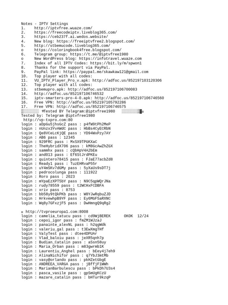 Xtream+Codes+Daily+Lists+24 10 2024 | PDF | Internet | Networking Standards