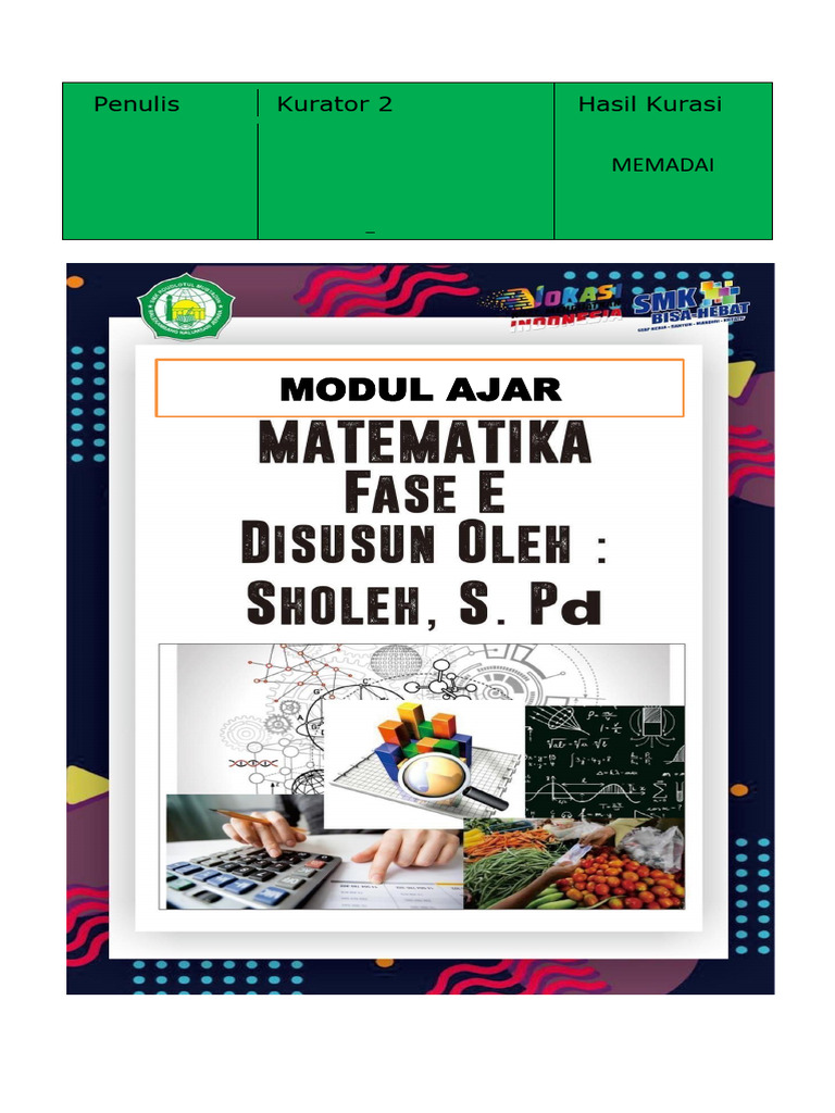 Modul Ajar Matematika - Menyelesaikan Masalah Kontekstual Barisan Dan ...