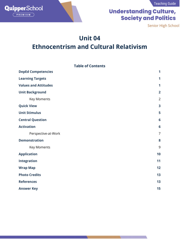 Understanding Ethnocentrism and Relativism | PDF | Learning | Cultural ...