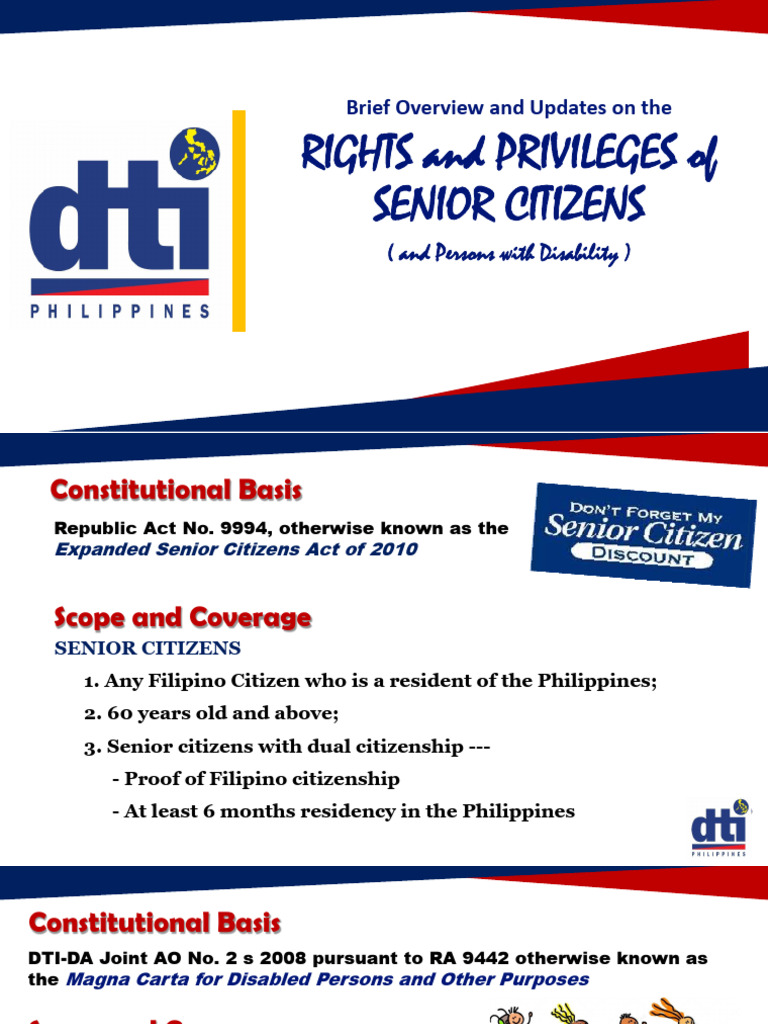 Senior Citizens and PWD Rights Overview | PDF | Identity Document ...