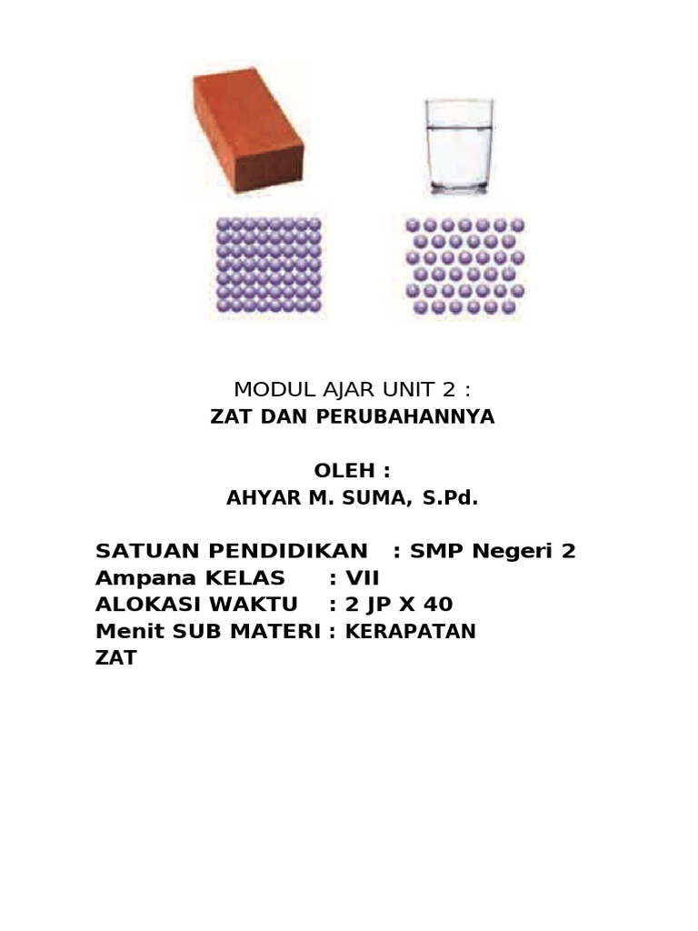 Kerapatan Zat dan Perubahannya di SMP | PDF
