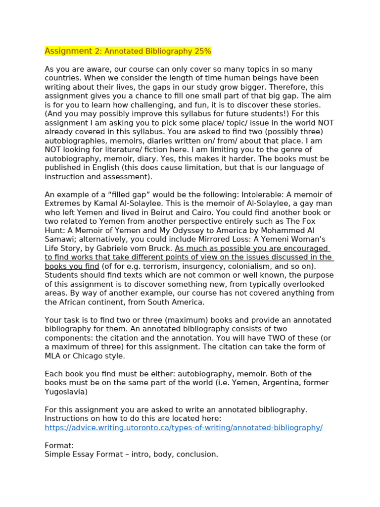 Annotated Bibliography Format Instructions | PDF | Justice | Crime ...