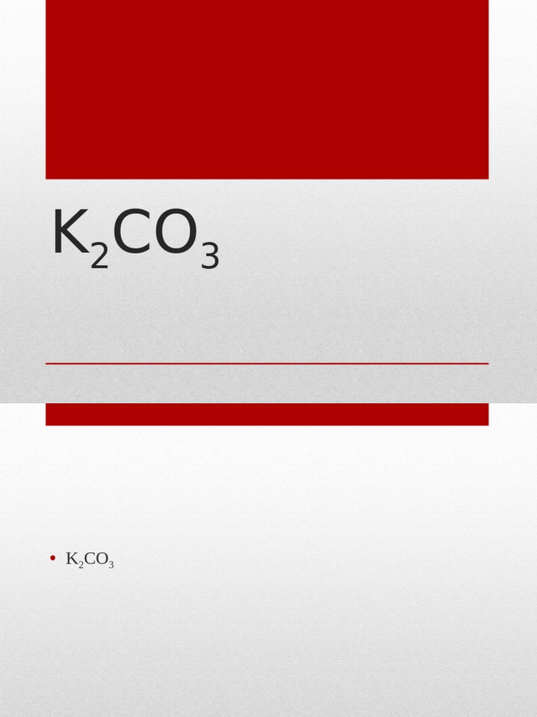 K2CO3 Prezentacja | PDF