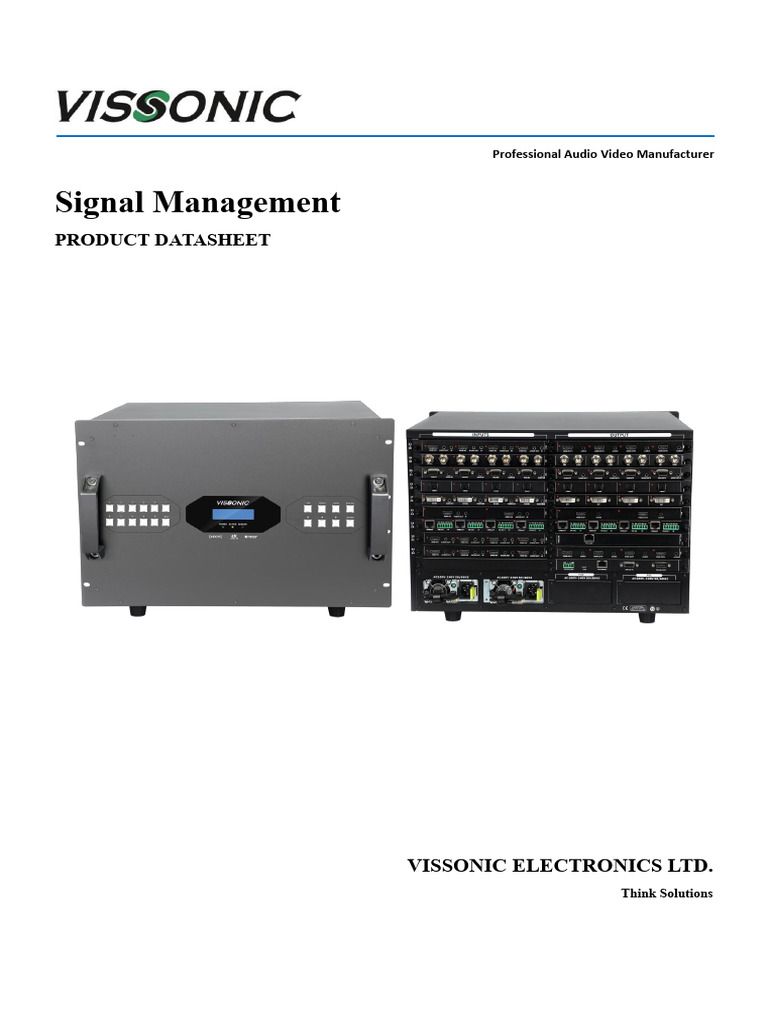 VISSONIC X9 Series Seamless Splicing Modular Matrix Swithcer Datasheets V3.3 | PDF | Hdmi ...