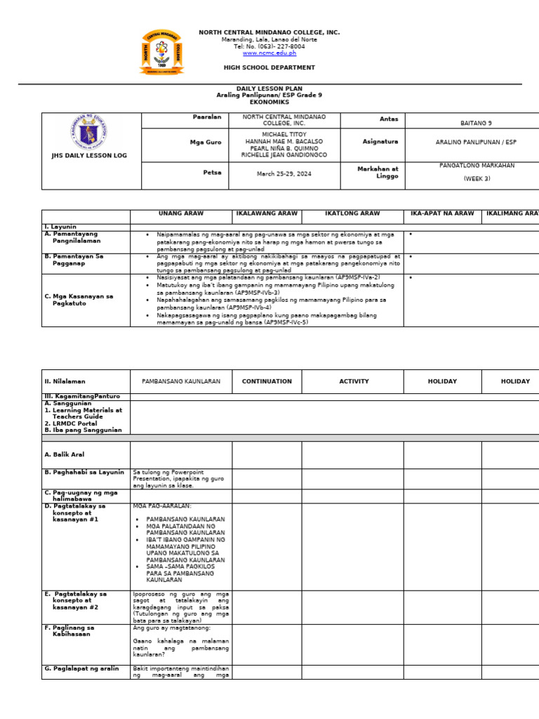 DLL Arpan 9 S1 Q3 Week 3 | PDF