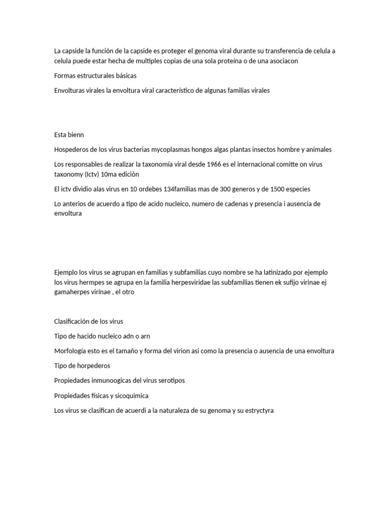 La Capside La Función de La Capside Es Proteger El Genoma Viral Durante Su Transferencia de ...