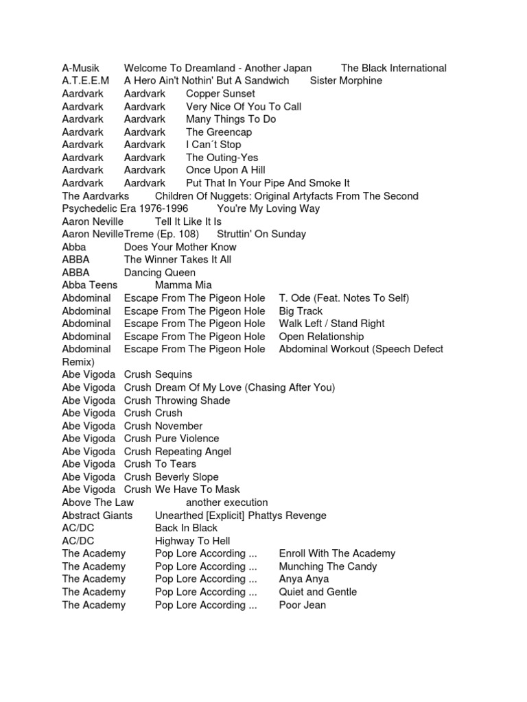 Song Names | PDF