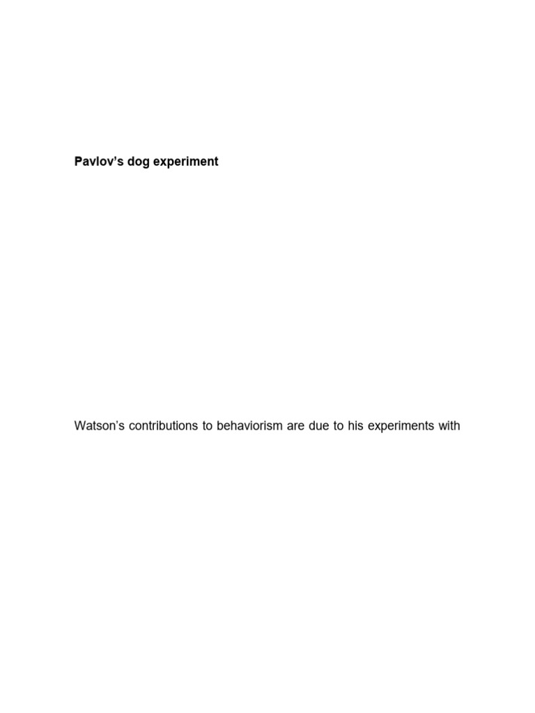 What Is Classical Conditioning Pavlov Dog Esperiment and Others | PDF ...