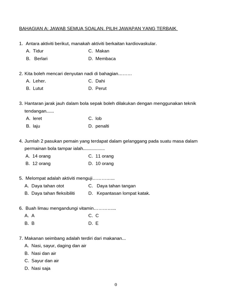 2024 UASA PJPK Tahun 5 | PDF | Olahraga & Rekreasi