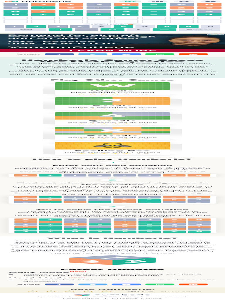 Numberle - Math Wordle Game | PDF | Mathematics