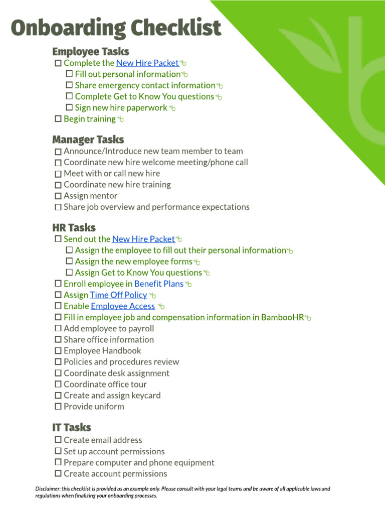 Onboarding Checklist | PDF