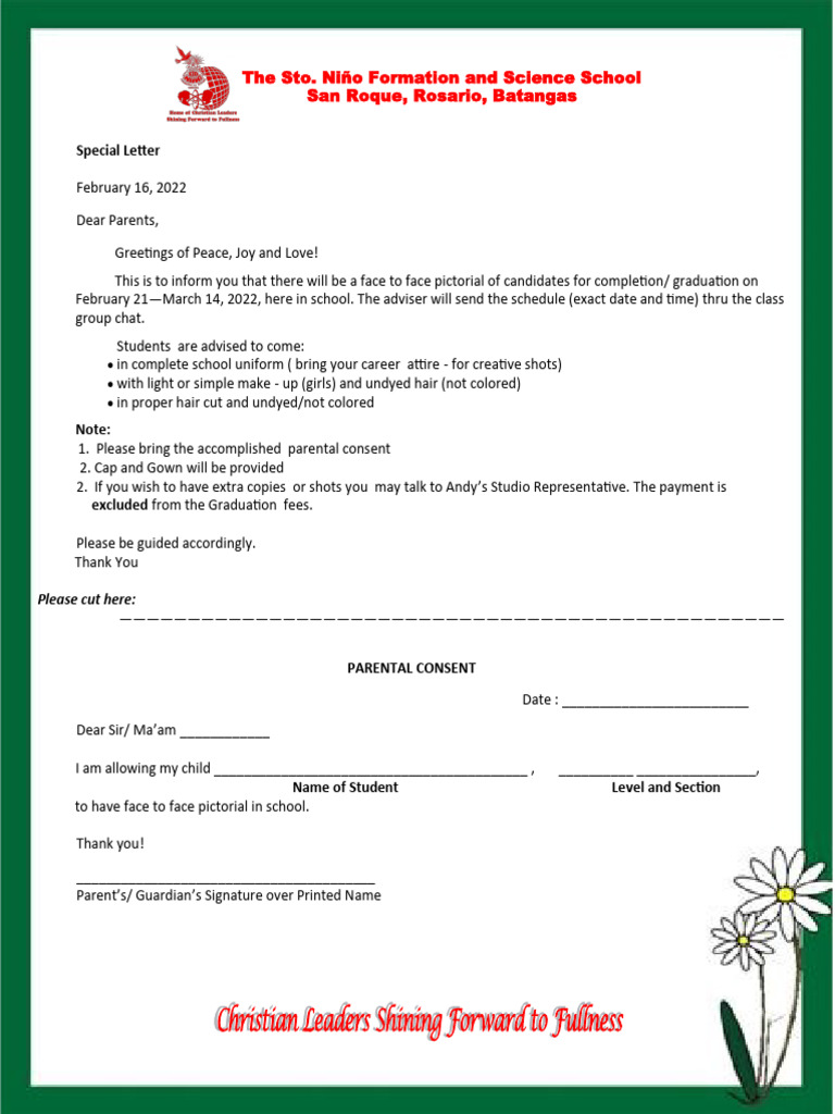 Special Letter GRAD PIC DAY CLASS | PDF