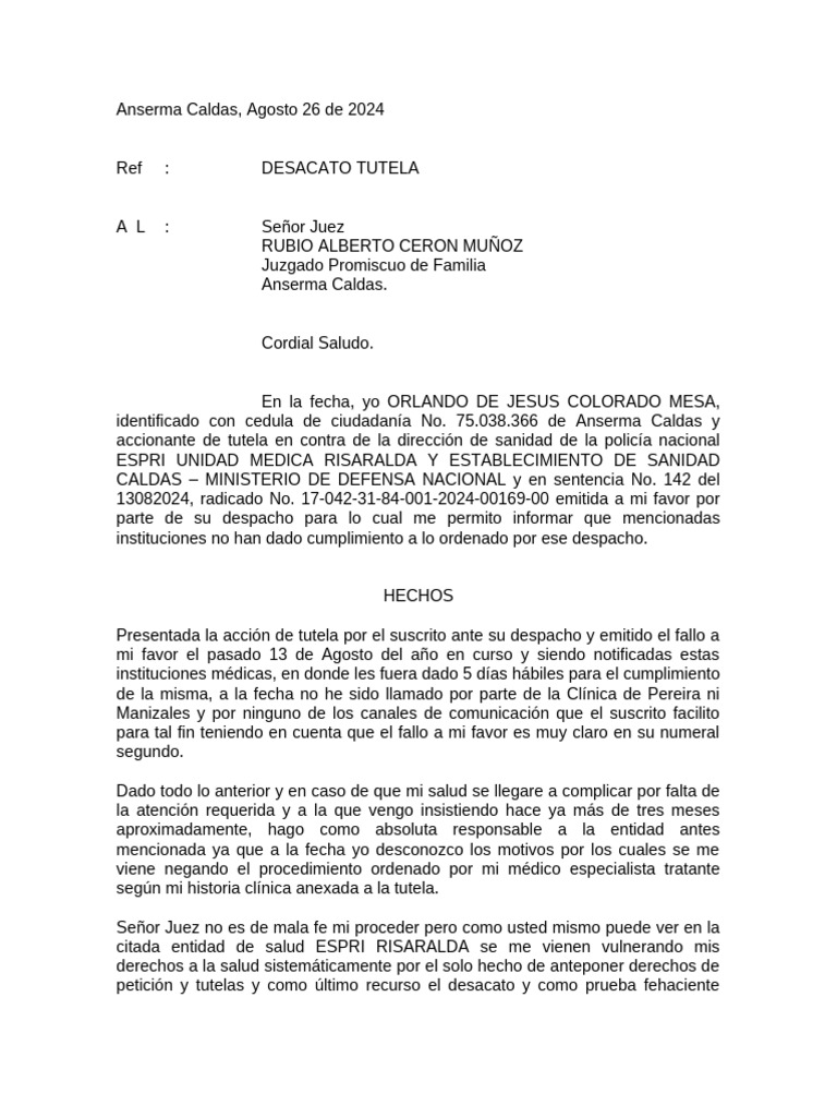 DESACATO | PDF | Ciencias sociales | Derecho