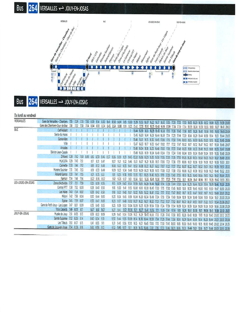 Ligne de Bus 264 Parcours Et Horaires 002 1 | PDF