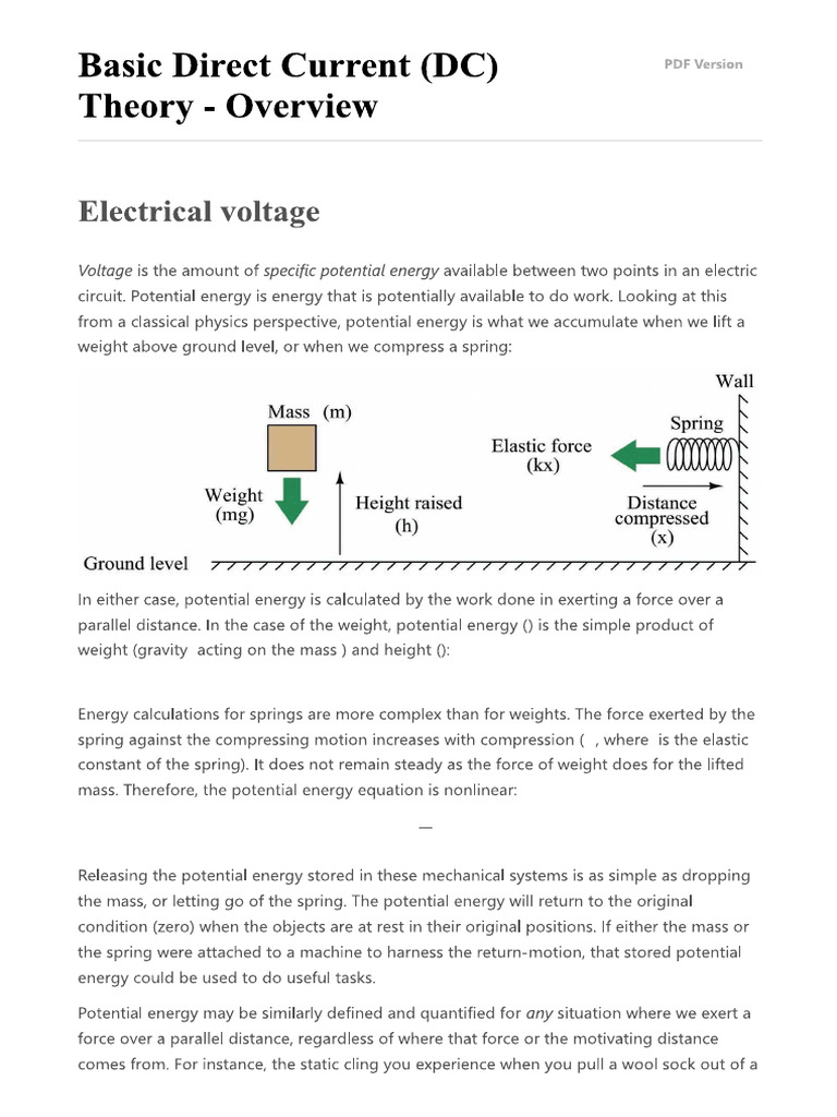 01 - Basic Eleectrical Direct Current Theory - Overview | PDF