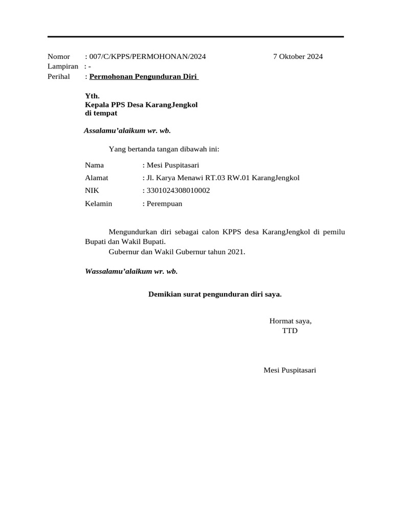 Surat Permohonan PPS - (3) - Fix | PDF