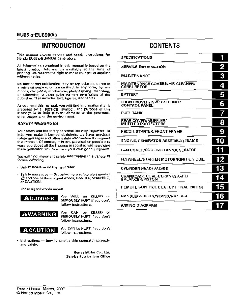 Honda Eu65is | PDF