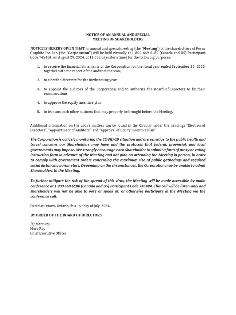 FMS - CA (Focus Graphite Inc.) Management Information Circular (002-002-001021-006001) 2024-07 ...