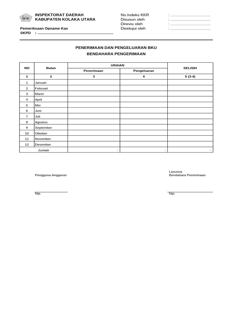 Rekon Bend. Opname Kas 2023 | PDF