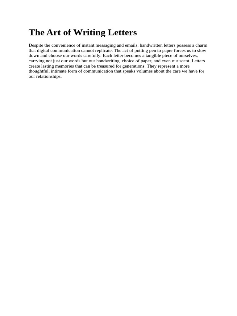 The Art of Writing Letters | PDF