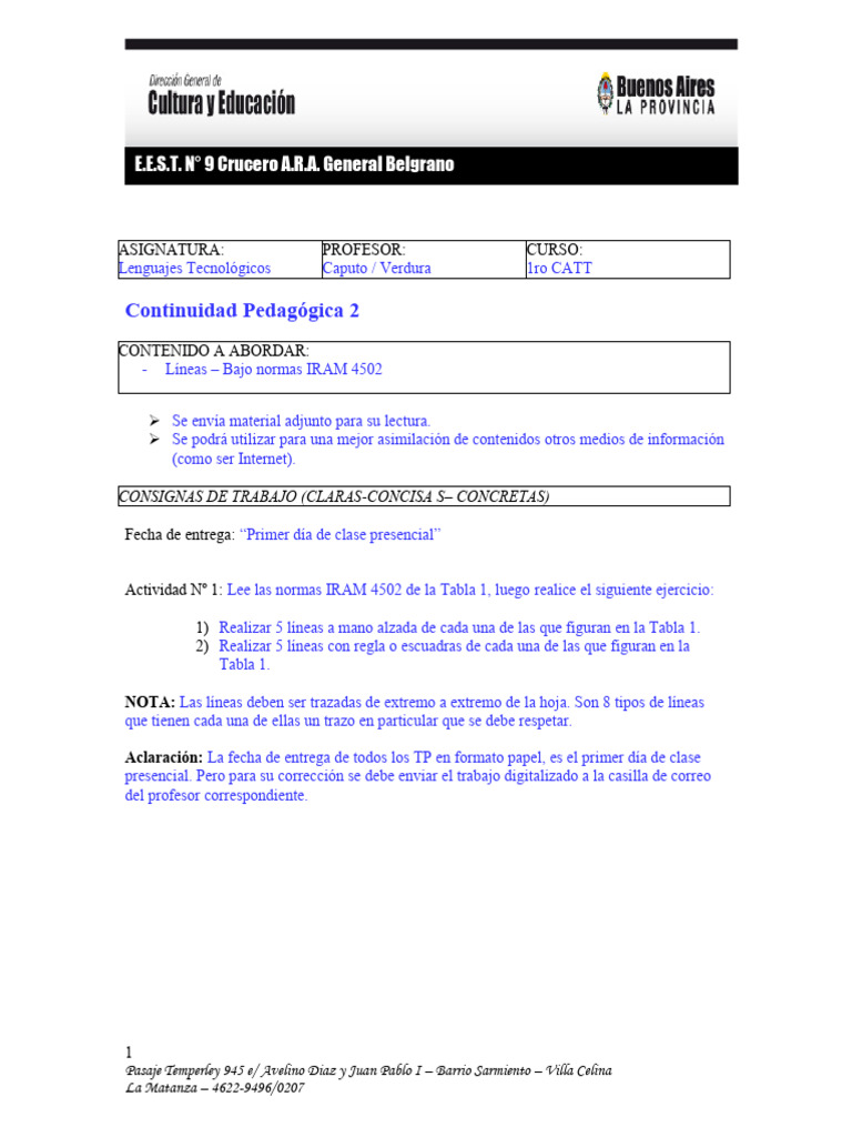 Cont Pedag2 LT 1ro CATT | PDF