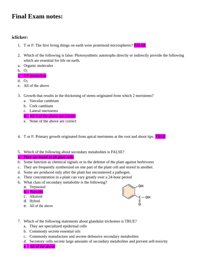 Final Exam Notes | PDF | Genetic Code | Plant Hormone