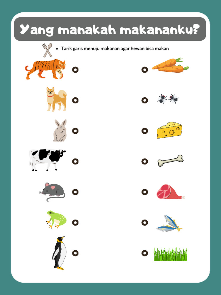 What Do Animals Eat Worksheet Match Food Primary School Activity ...