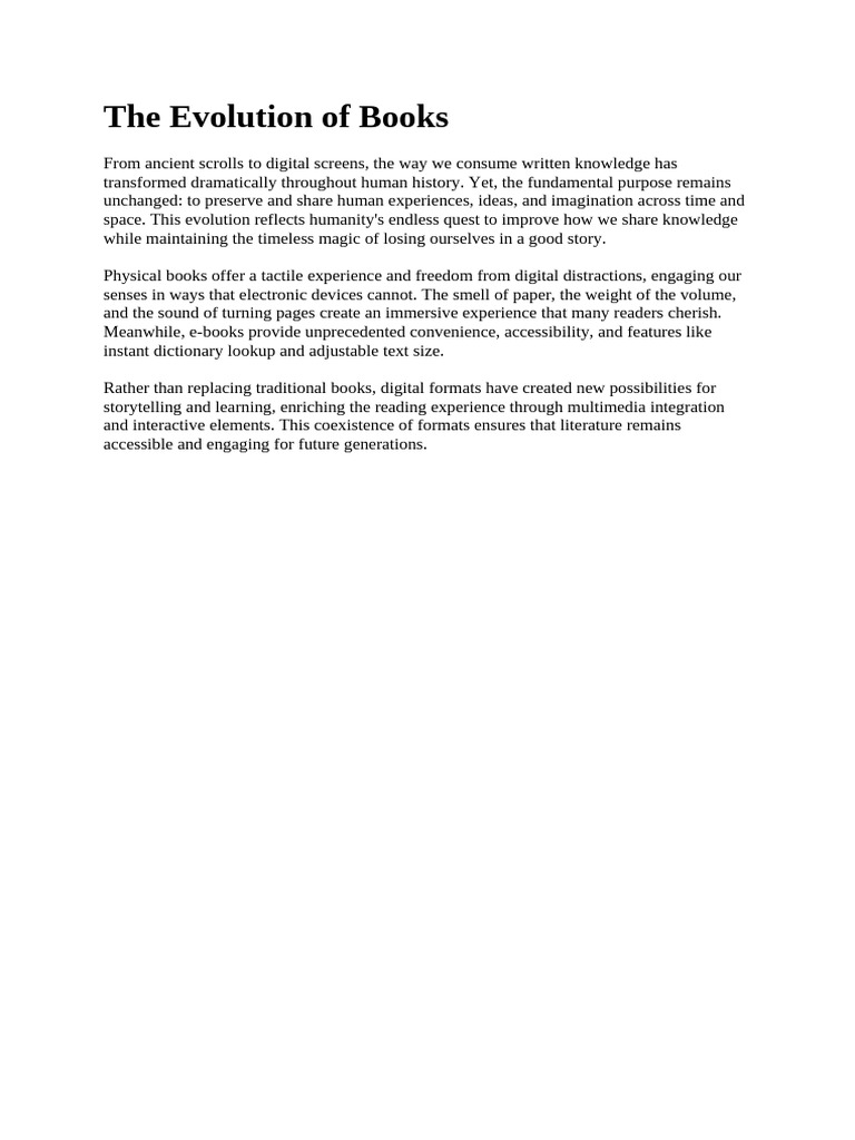 The Evolution of Books | PDF