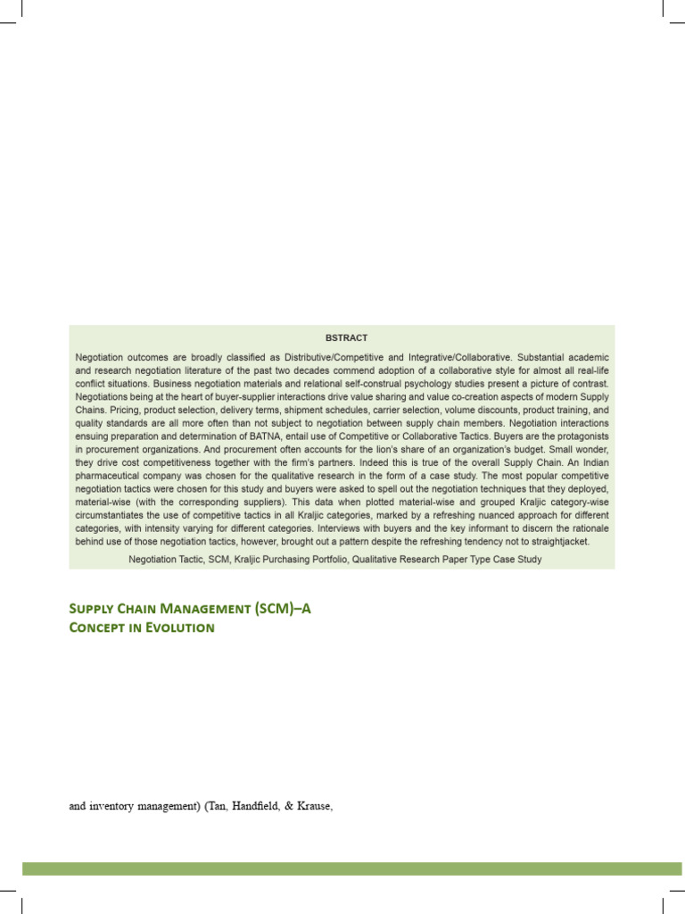 Competitive Negotiation Tactic | PDF | Supply Chain Management ...