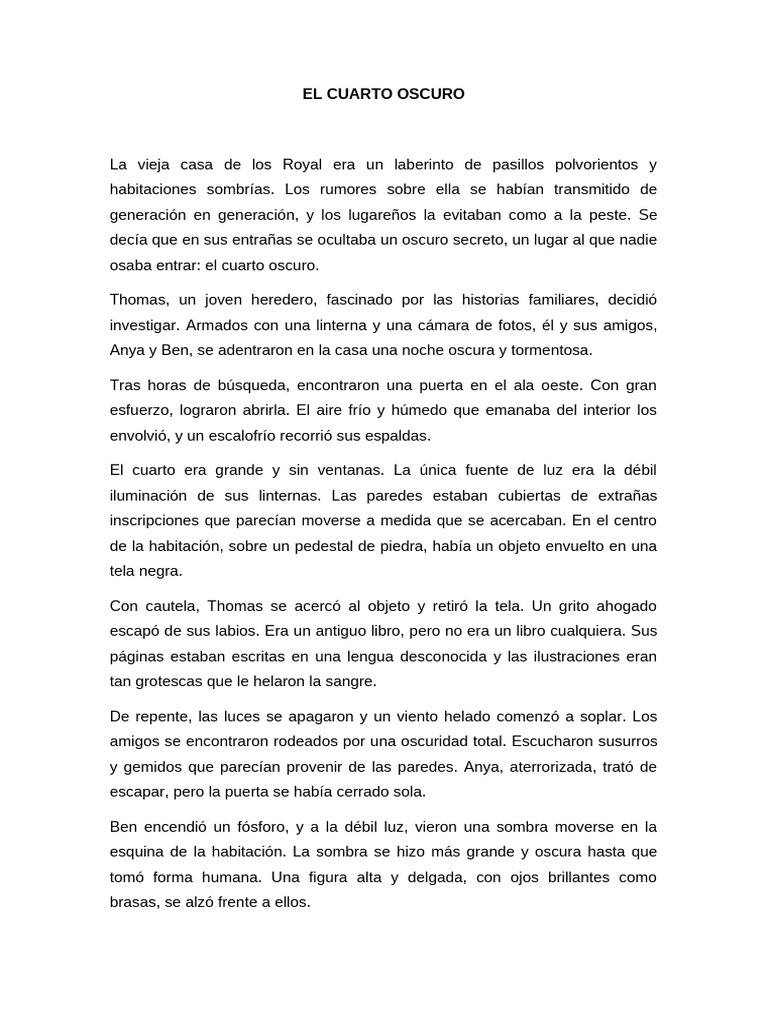 El Cuarto Oscuro | PDF | Novela negra, policíaca y suspenso | Poesía