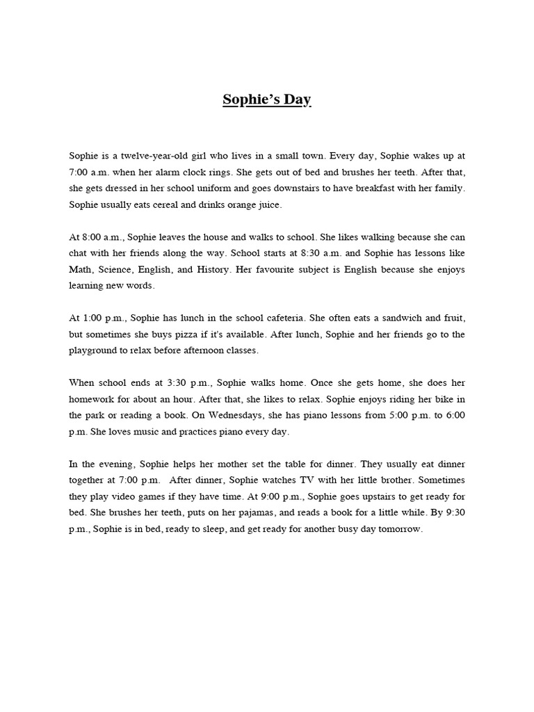 Sophie's Day | PDF