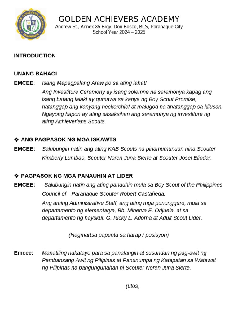 Gaap BSP Script 2024 | PDF