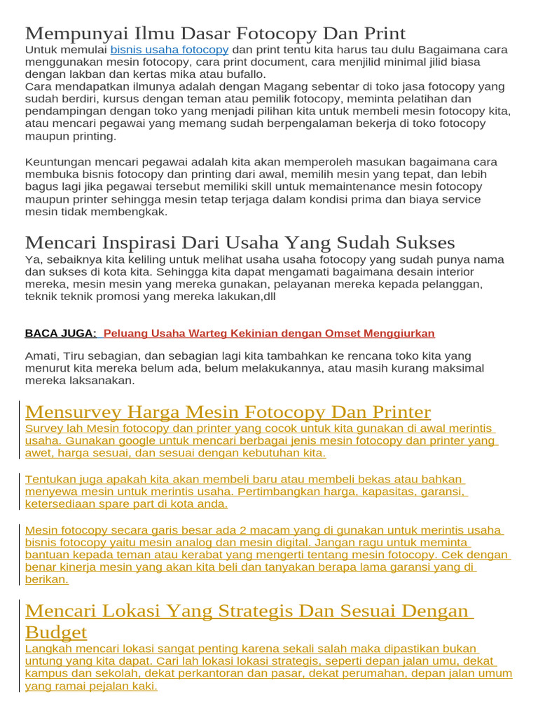 Mempunyai Ilmu Dasar Fotocopy Dan Print | PDF | Karier & Perkembangan | Bisnis