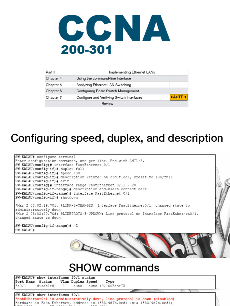 CCNA - M3 - Configure and Verifying Switch Interfaces - Parte 1 | PDF | Comutador de rede ...