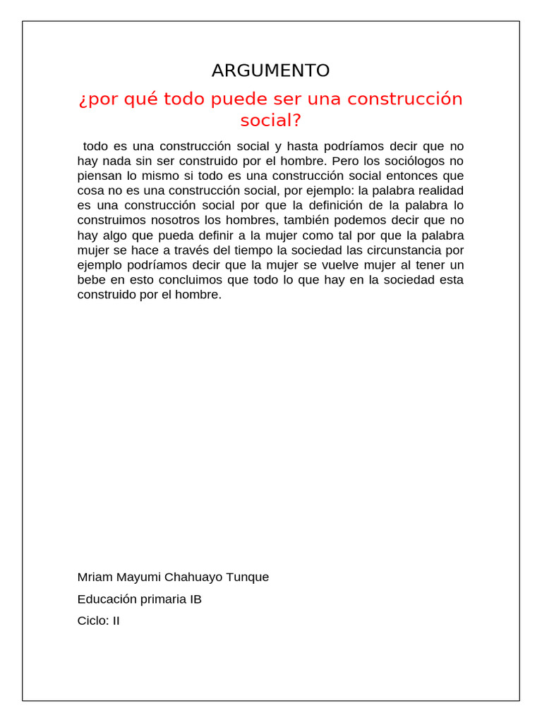 Argumento - Docx KJJJ | PDF | Ciencias sociales | Historia