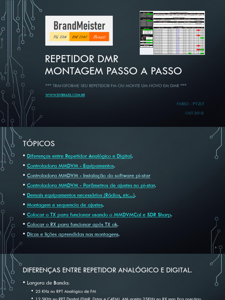 Tutorial Montagem RPT DMR | PDF | Rede de computadores | Televisão digital