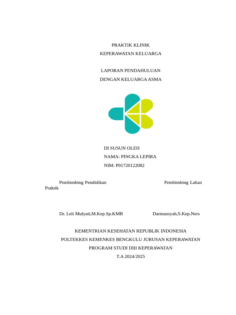 LP Kelolaan Keperawatan Keluarga Pingka-1 | PDF | Kesehatan Holistik